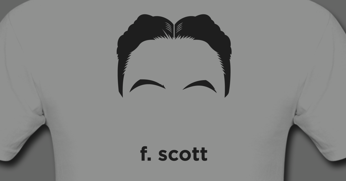 F. Scott Fitzgerald t-shirt from Hirsute History